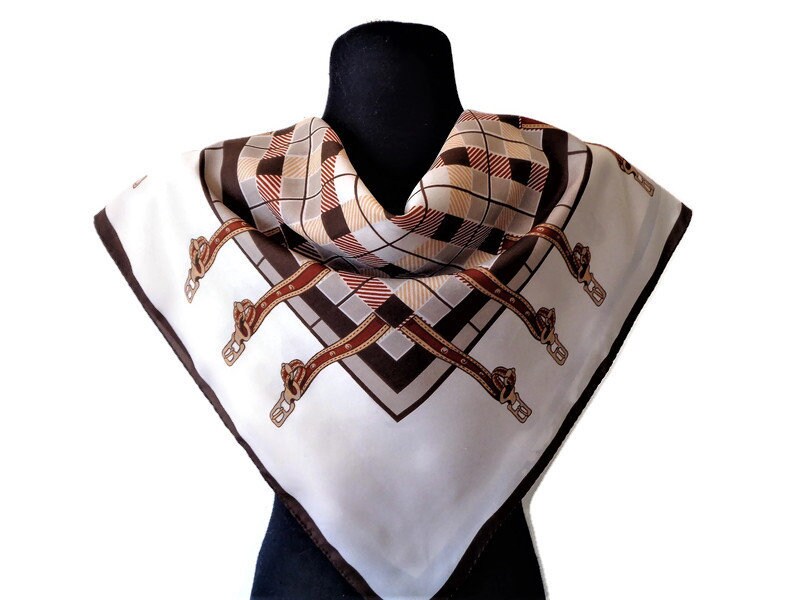 Vintage Gim Renoir Scarf Equestrian Print Head Scarf Made in - Etsy Ireland