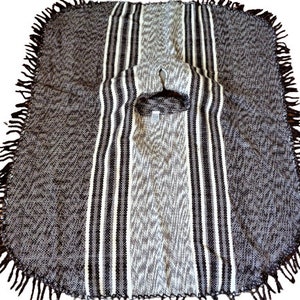 South American Wool Poncho, Handmade in Brazil, Coat, Handwoven Poncho ...