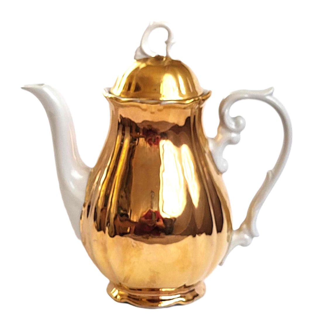 Antique Coffee Pot, Gold Porcelain, Schlottenhof Bavaria Germany ...