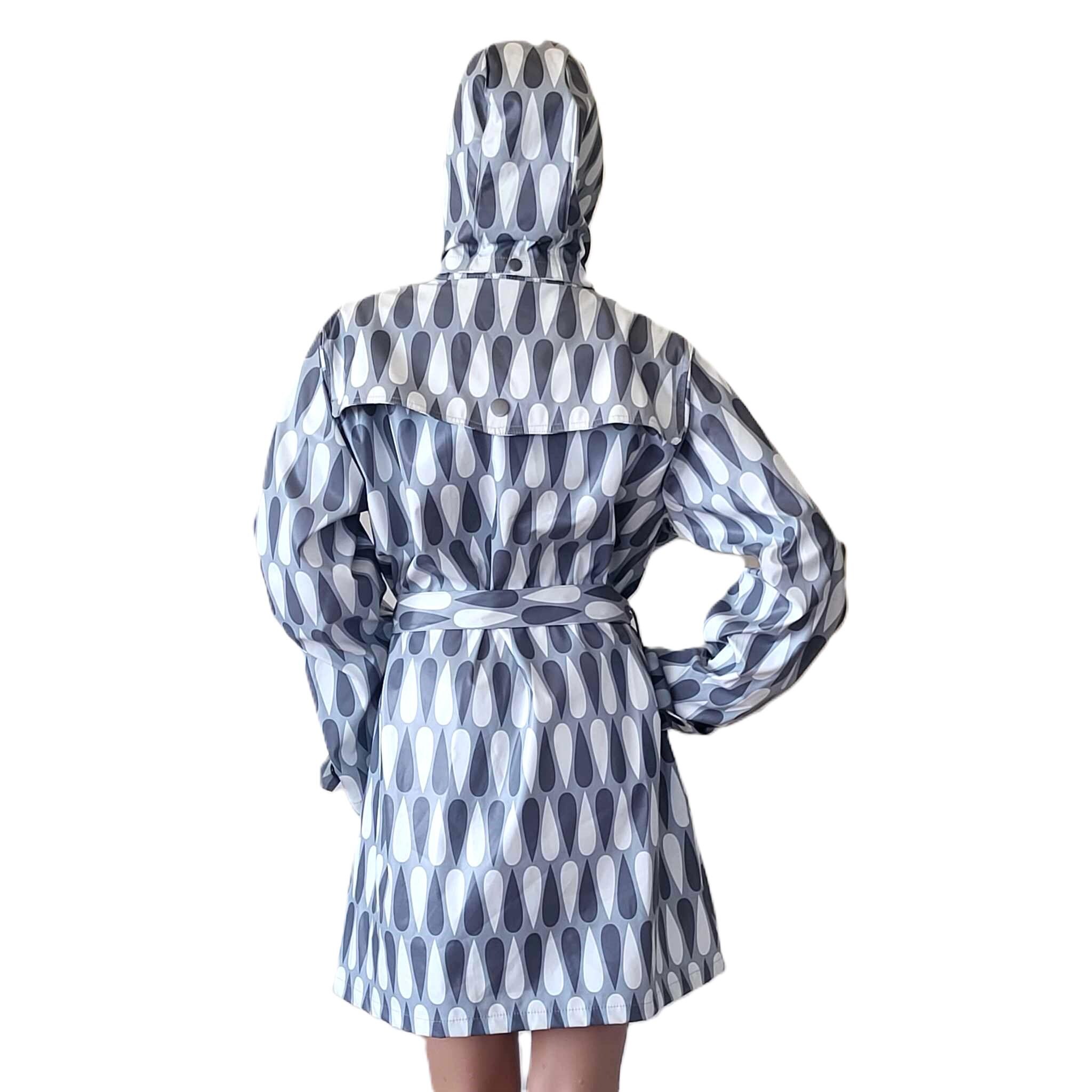 Vintage Raincoat Women Waterproof Long Hooded Rain Jacket Slicker ...