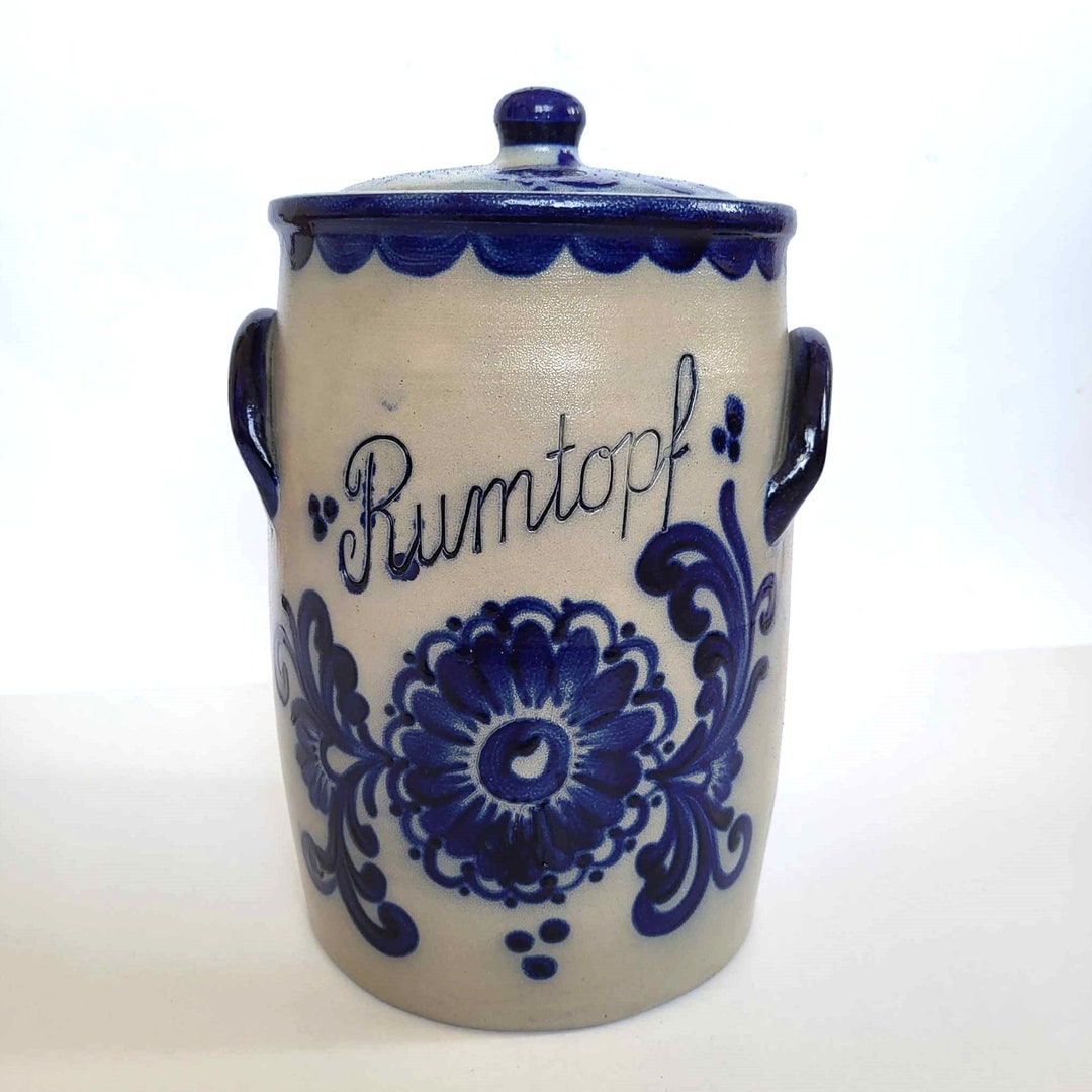 Vintage German 6L Rumtopf Salt Glazed Earthenware Pottery Jar Stoneware ...