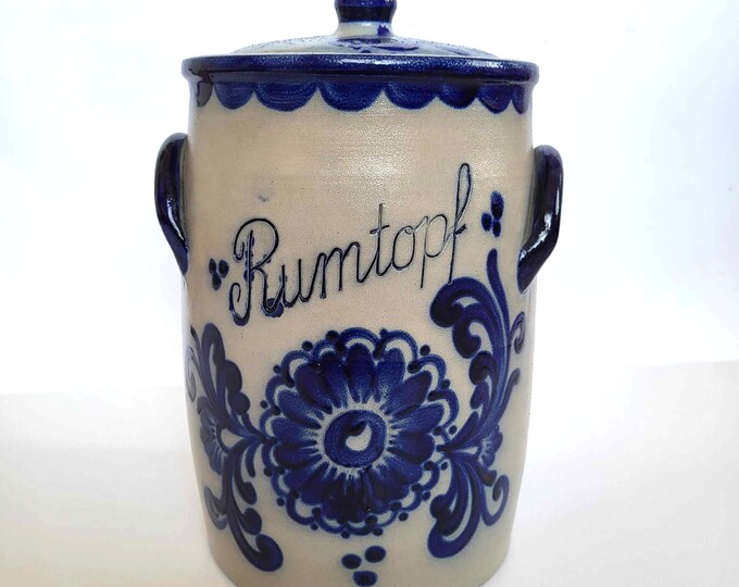 Vintage German 6L Rumtopf Salt Glazed Earthenware Pottery Jar Stoneware ...