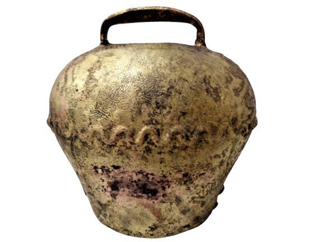 Antique Brass Cowbell, Swiss Large Cow Bell, Hand Forged Copper Bell ...