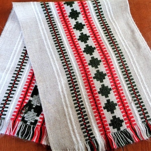 Wool Woven Table Runner, Vintage Woolen Table Topper, Multi Color Table ...