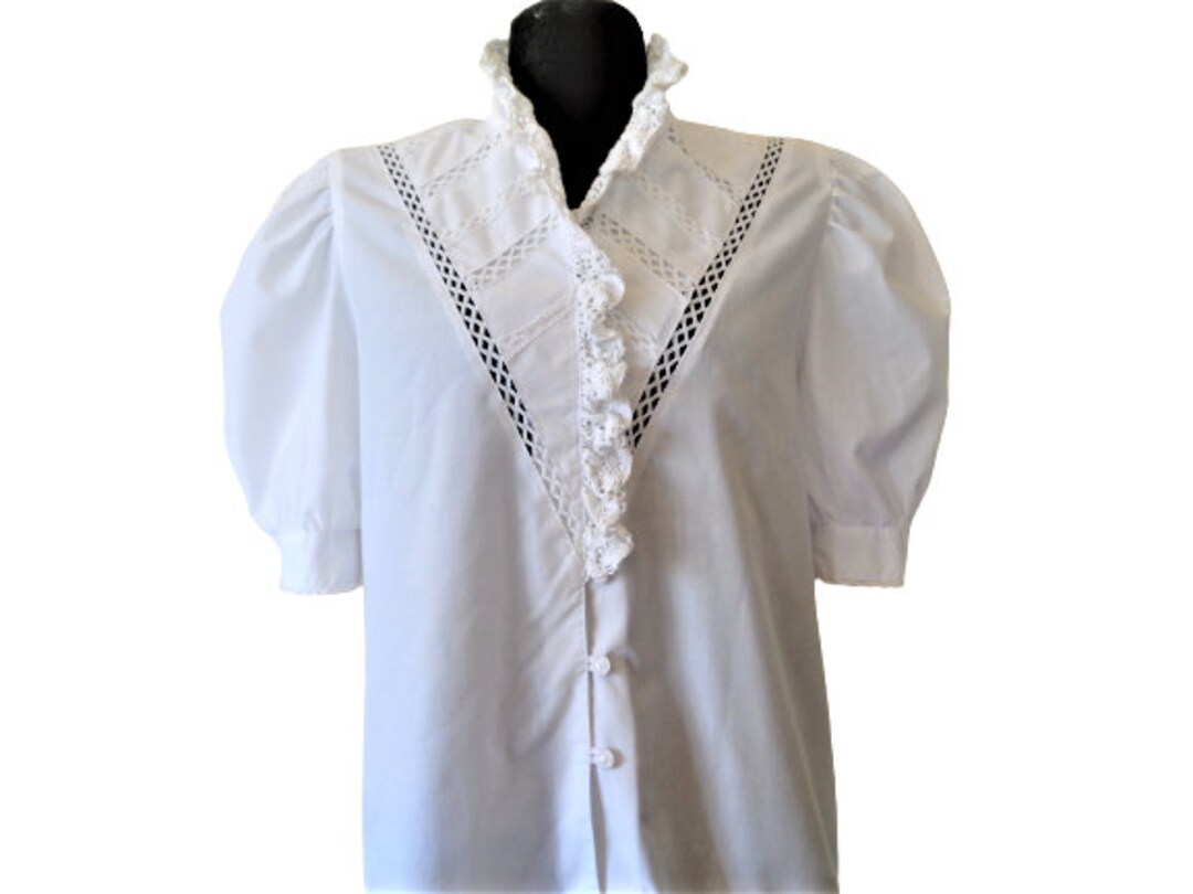 Vintage White Lace Blouse, German Austrian Dirndl Blouse, Trachten ...