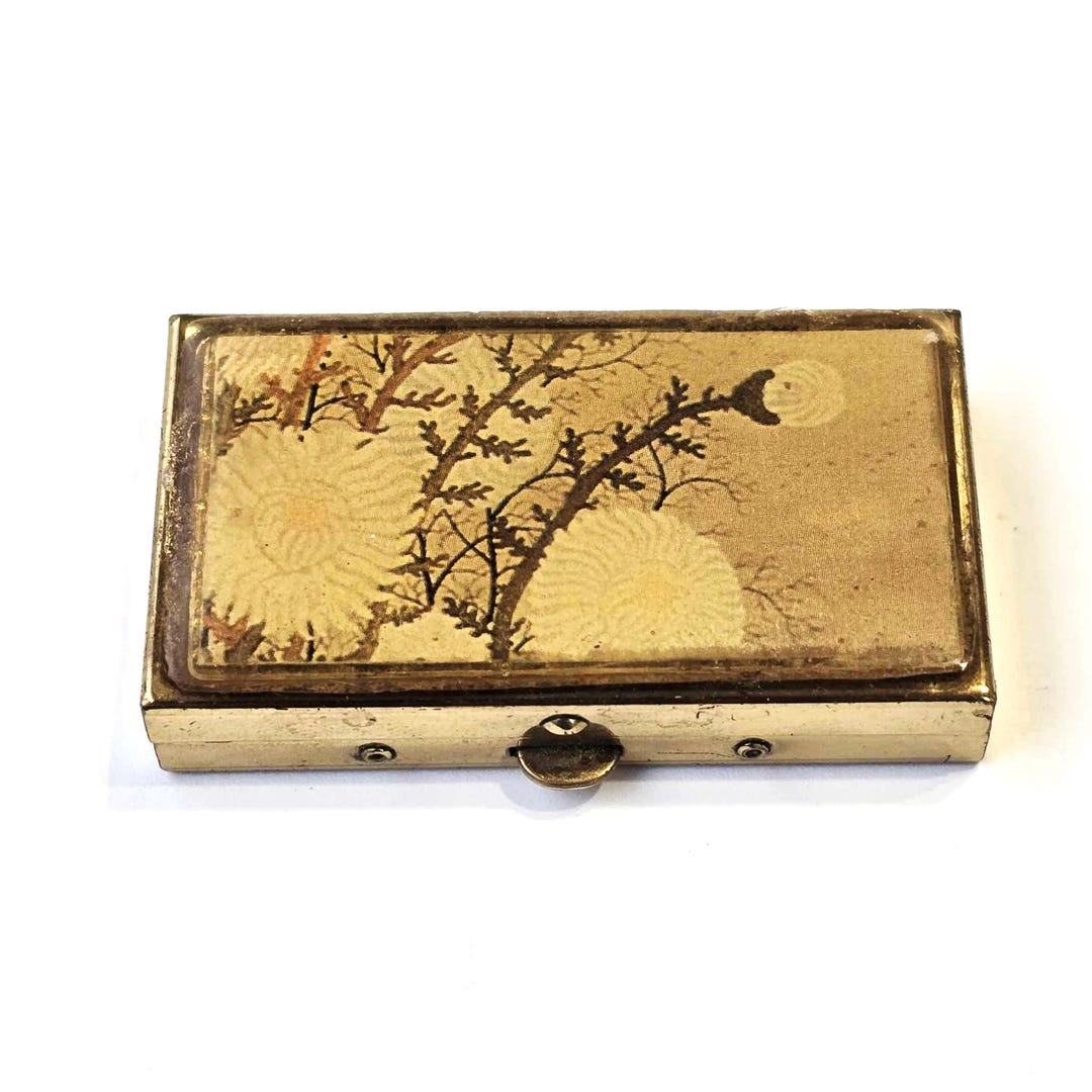 Vintage 70s Pill Box, Gold Metal Pillbox, Lucite Pill Boxes ...