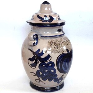 Vintage German 6L Rumtopf Salt Glazed Earthenware Pottery Jar Stoneware ...