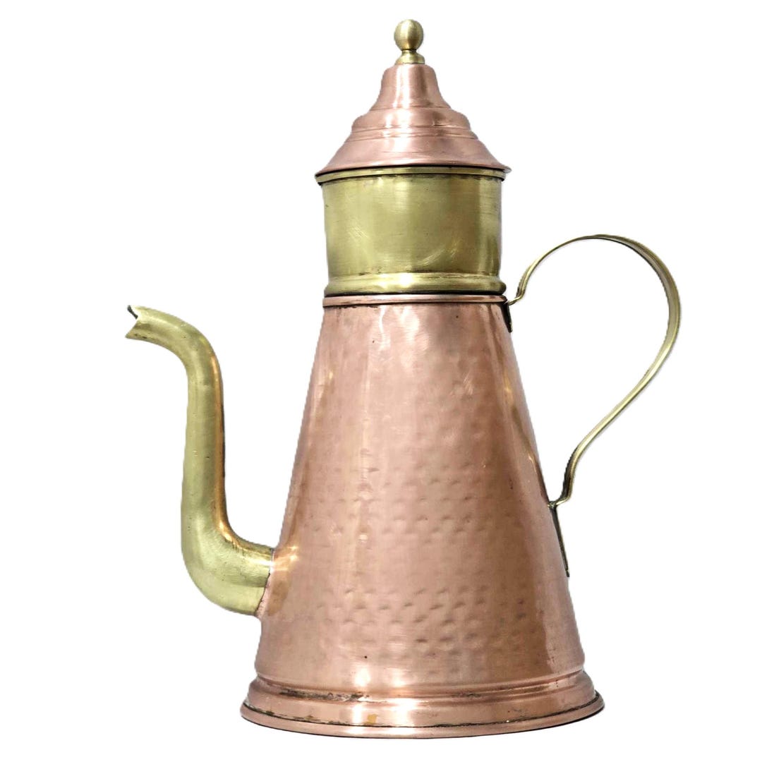 Vintage Copper Coffee Pot With Infuser Rustic French Tea Maker With ...