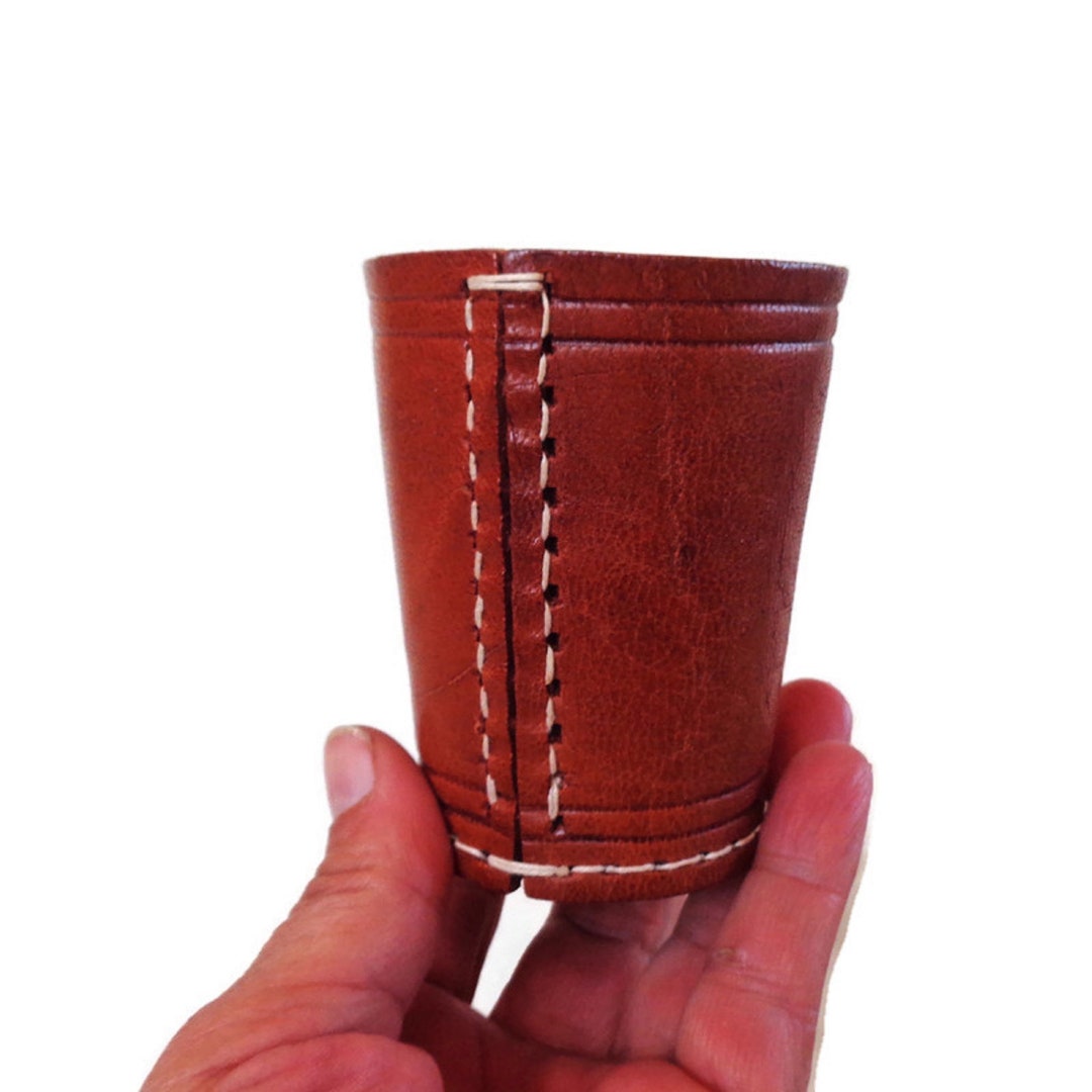 Solid Leather Dice Cup Shaker, Vintage Barbut Backgammon Liars Dice ...