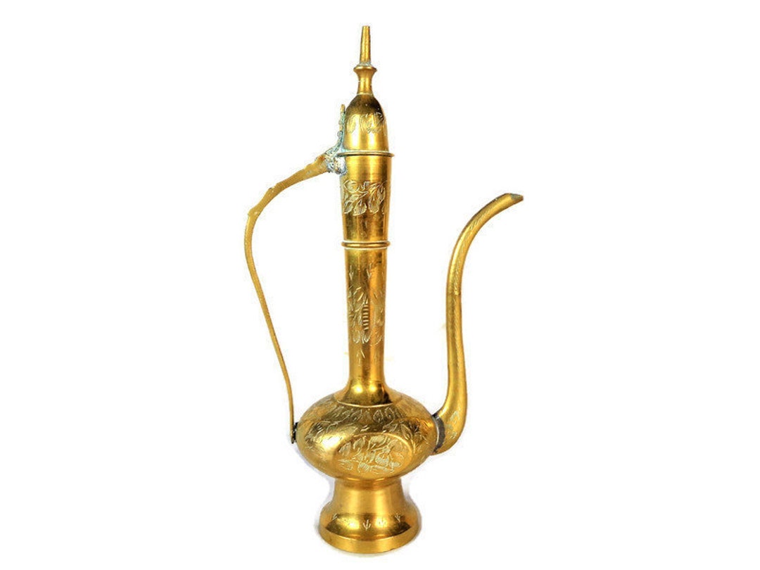 Arabic Coffee Pot, Brass Dallah Coffee Pot, Oriental Tea Pot, Middle ...