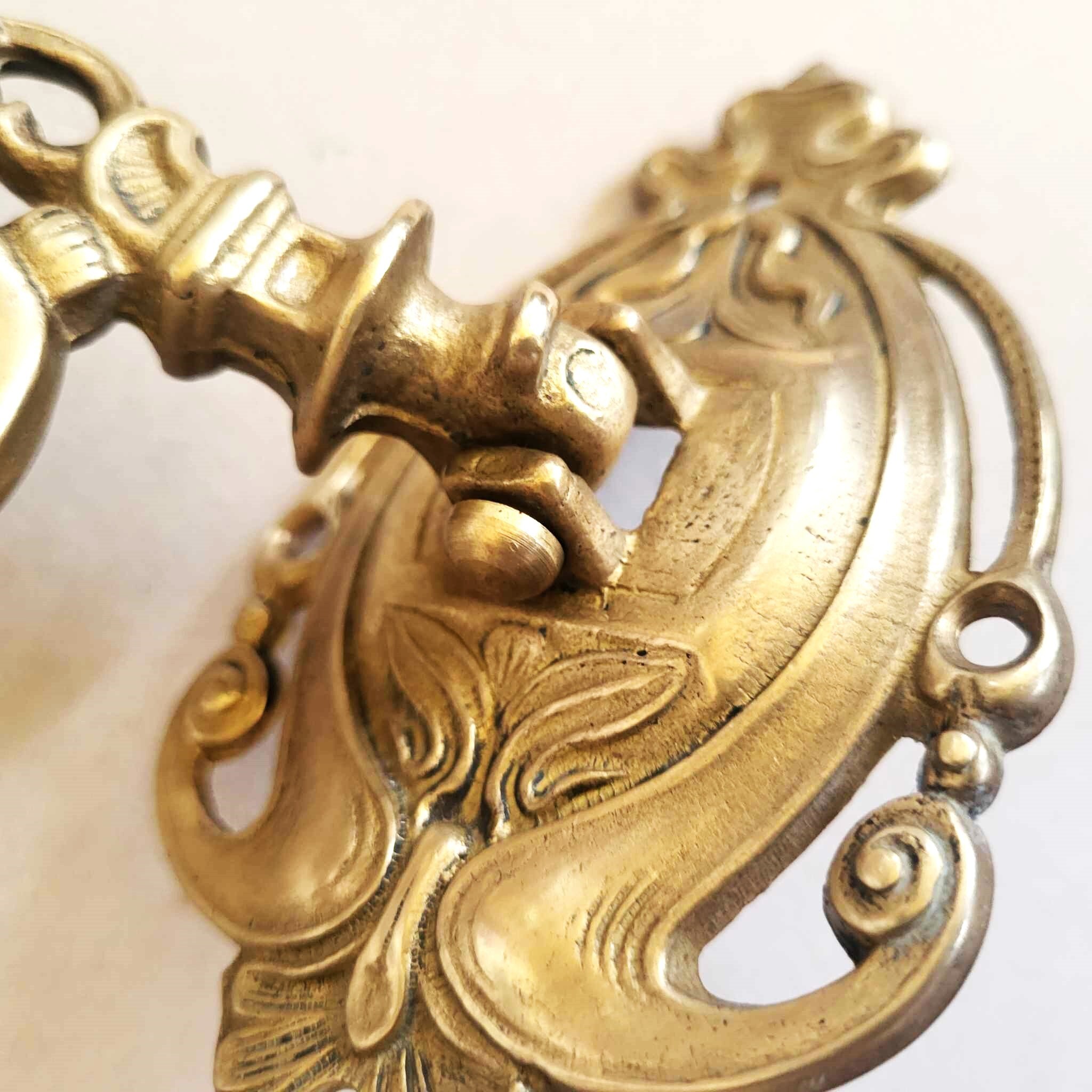Antique Art Nouveau Piano Candlestick Sconce Pair Swing Arms Brass ...