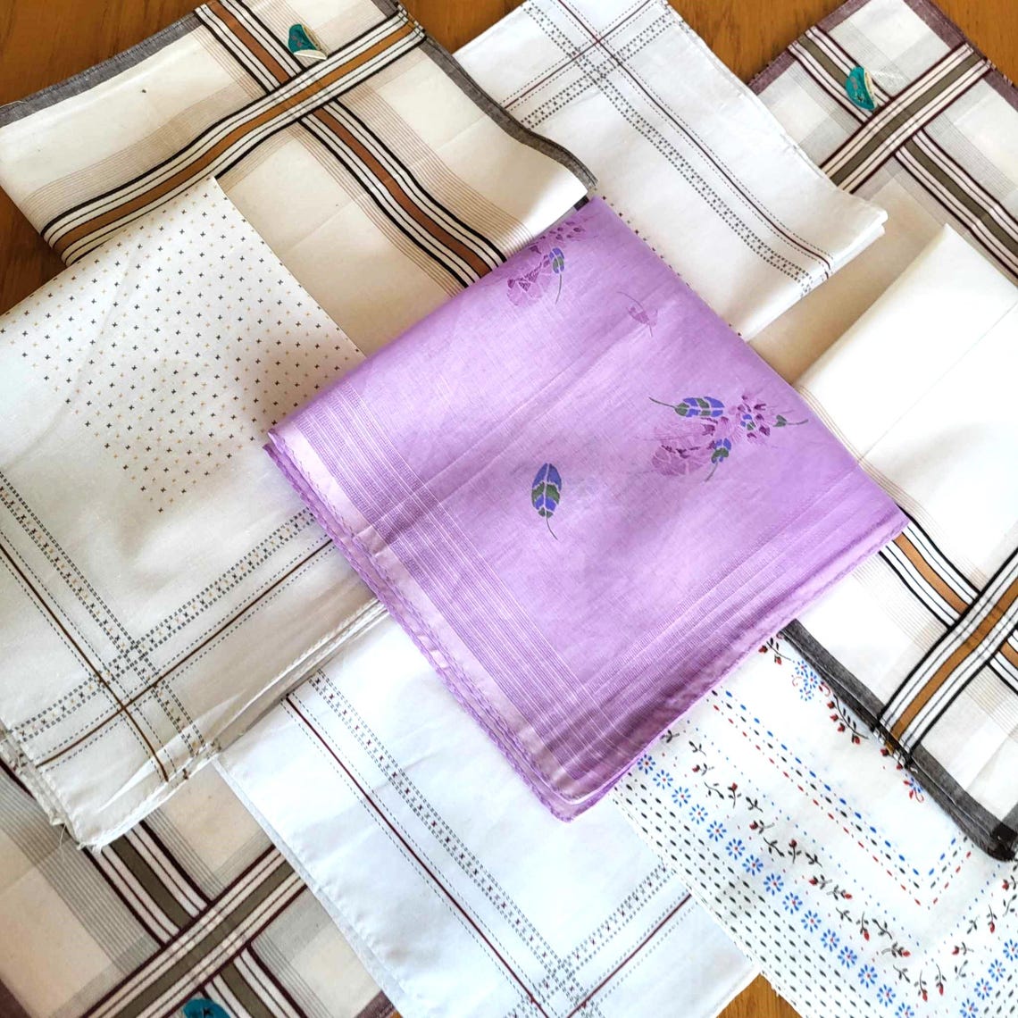 Vintage Men Handkerchiefs Lot of 9 Cotton Assorted Colors With Stripe ...
