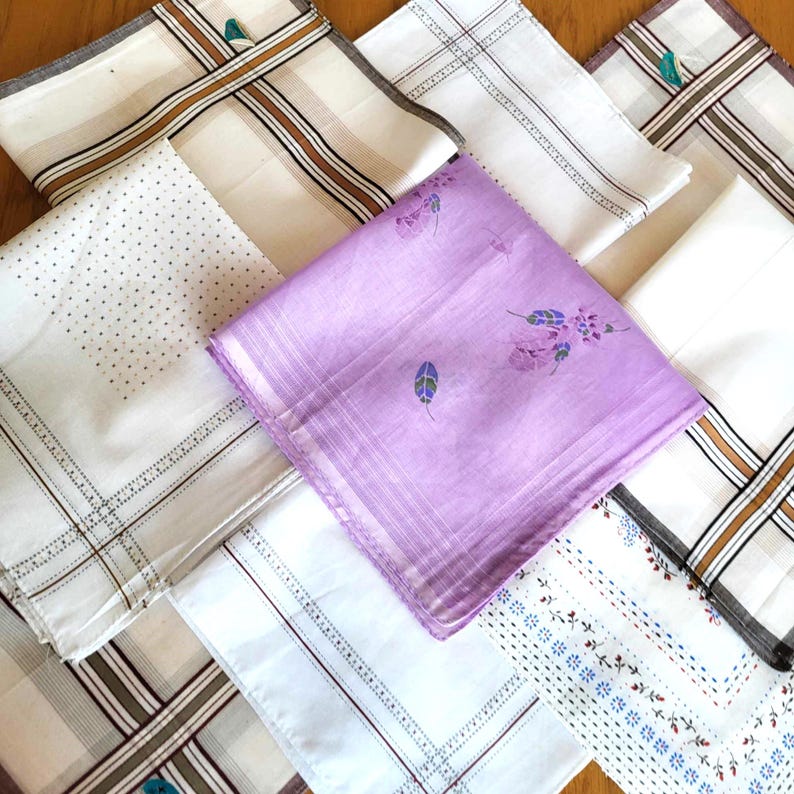 Vintage Men Handkerchiefs Lot of 9 Cotton Assorted Colors With Stripe ...