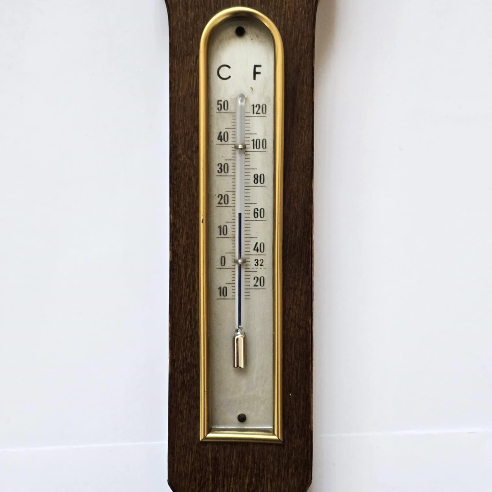 Vintage Barometer Thermometer Hygrometer Clock Large Wooden Weather ...