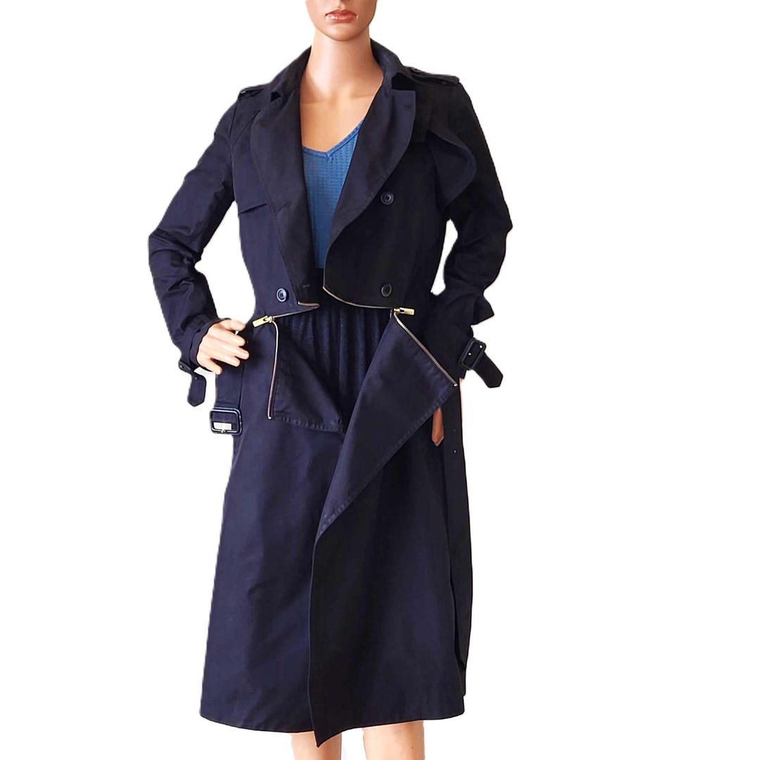 Vintage Belted Black Trench by Day Birger Et Mikkelsen Flared Fit Knee ...