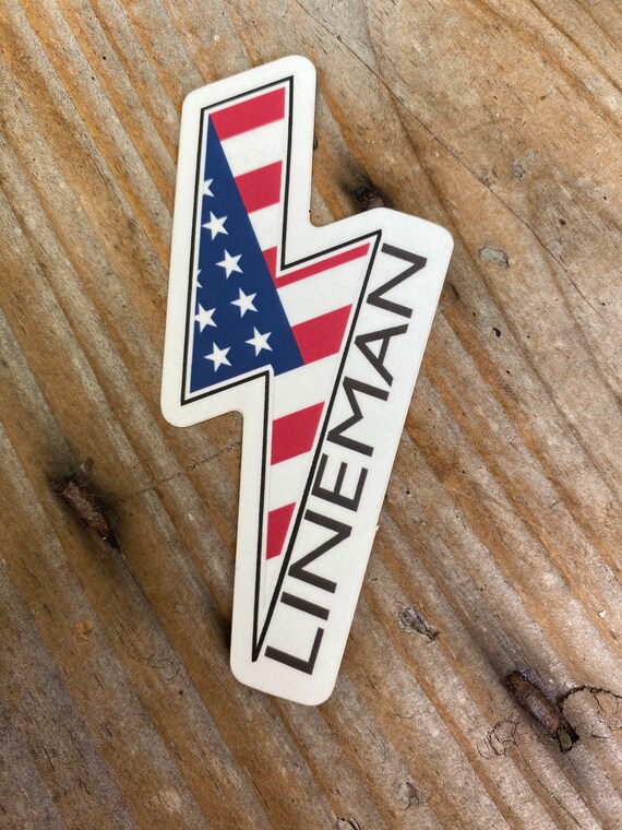 USA Flag Hard Hat Lineman Sticker | Etsy