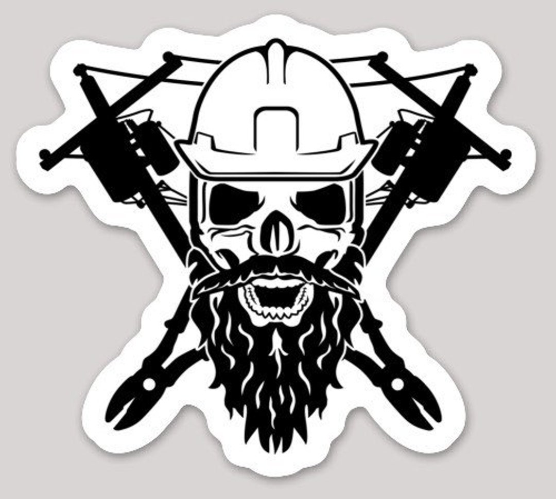 Bearded Lineman Sticker - Etsy