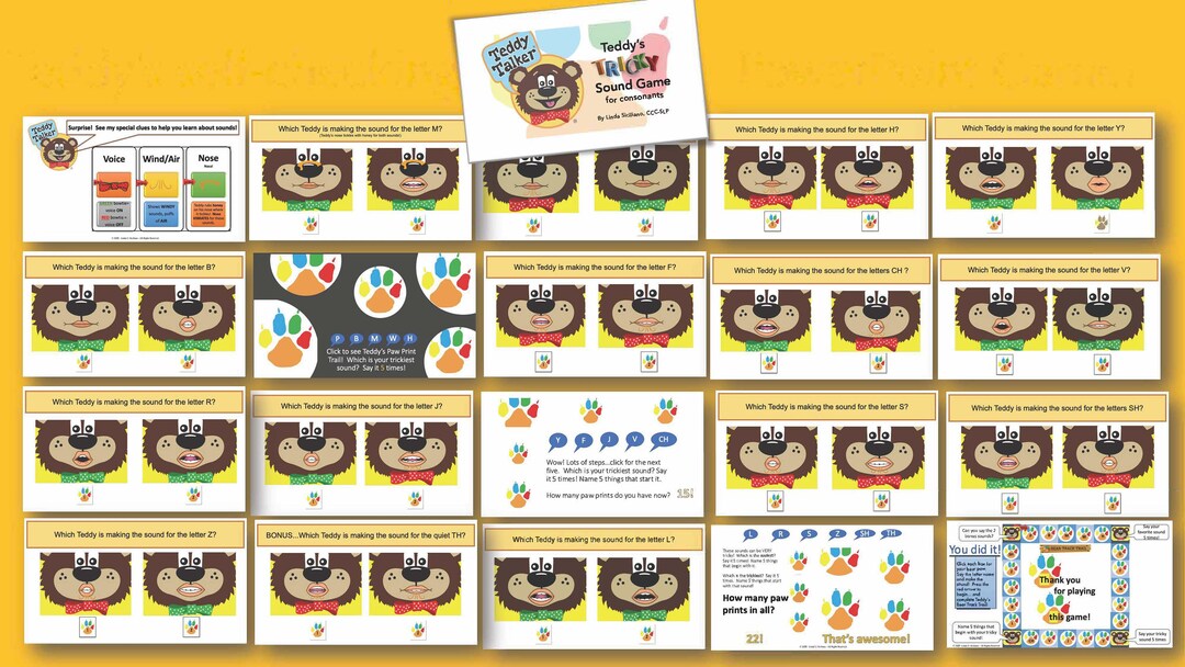 Teddy Talker Tricky Sound Game for Consonants Bundle - Etsy