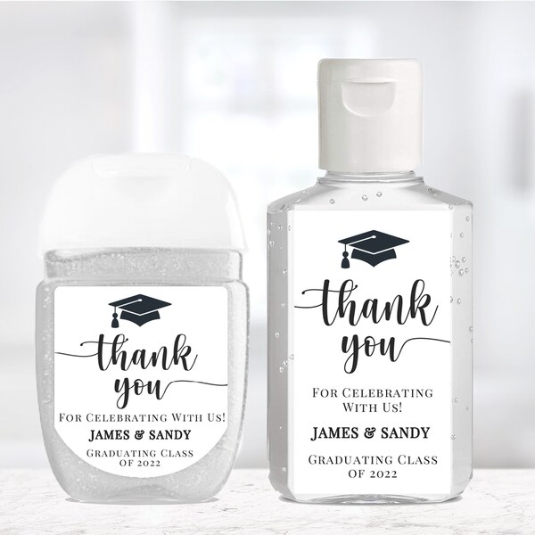 Graduation Hand Sanitize Labels - Etsy