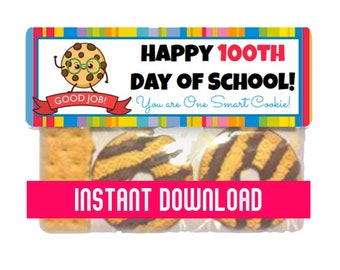 100th Day of School Cookie Topper - Etsy
