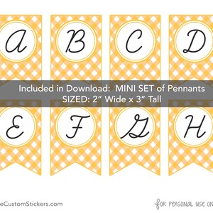 YELLOW CURSIVE Alphabet Banner / Home School Printable / All Letters of ...