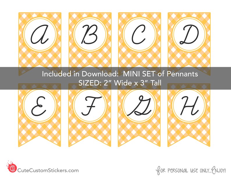 YELLOW CURSIVE Alphabet Banner / Home School Printable / All | Etsy