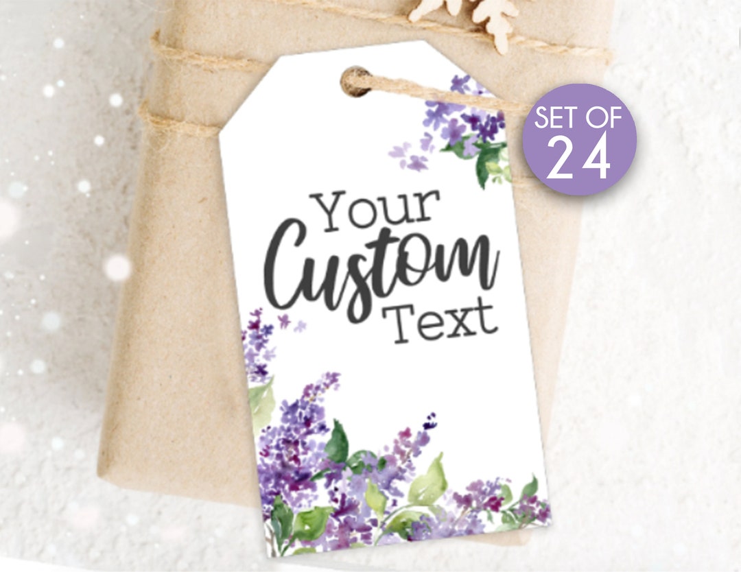 24 Tags / Lilac Purple Custom Wedding Gift Tags / Personalized Wedding ...