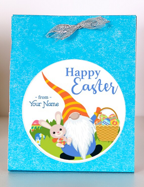 Ships Fast / Custom / Easter Gnome Sticker / Happy Easter | Etsy