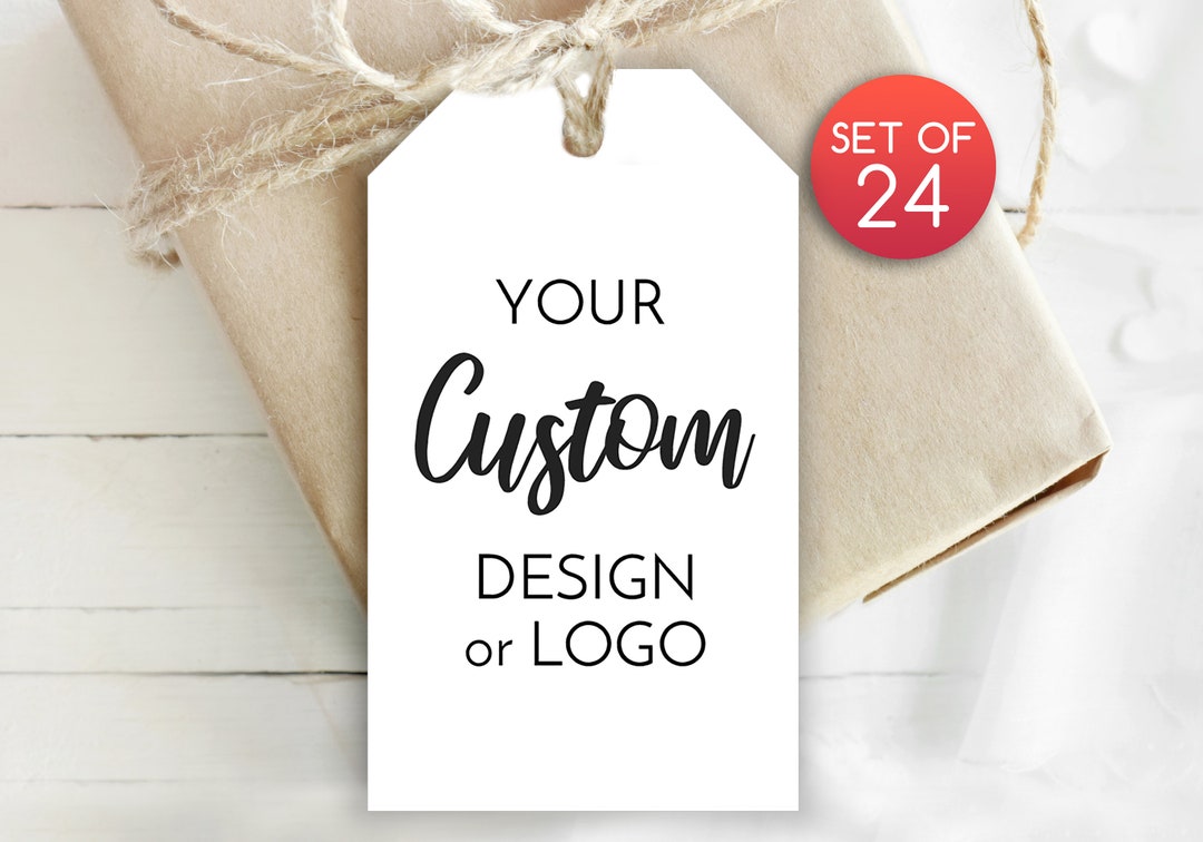 Set of 24 / Custom Logo Gift Tags / Personalized Logo Tags ...
