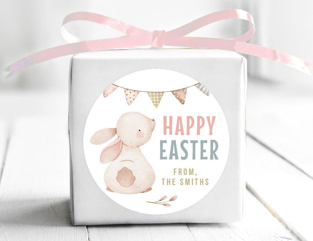 BOGO / Happy Easter Stickers / Easter Stickers Personalized Cute Bunny ...