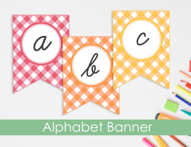 Rainbow CURSIVE Alphabet Banner / Home School Printable / All | Etsy