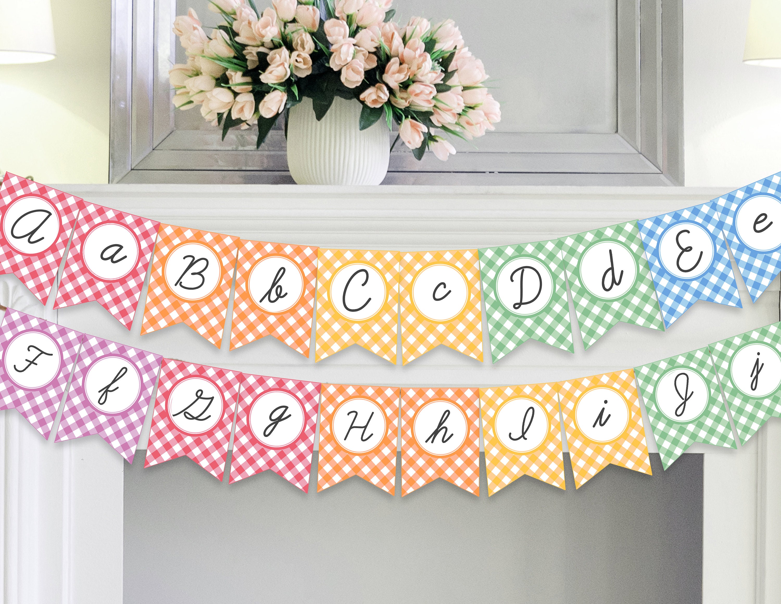 Rainbow CURSIVE Alphabet Banner / Home School Printable / All | Etsy