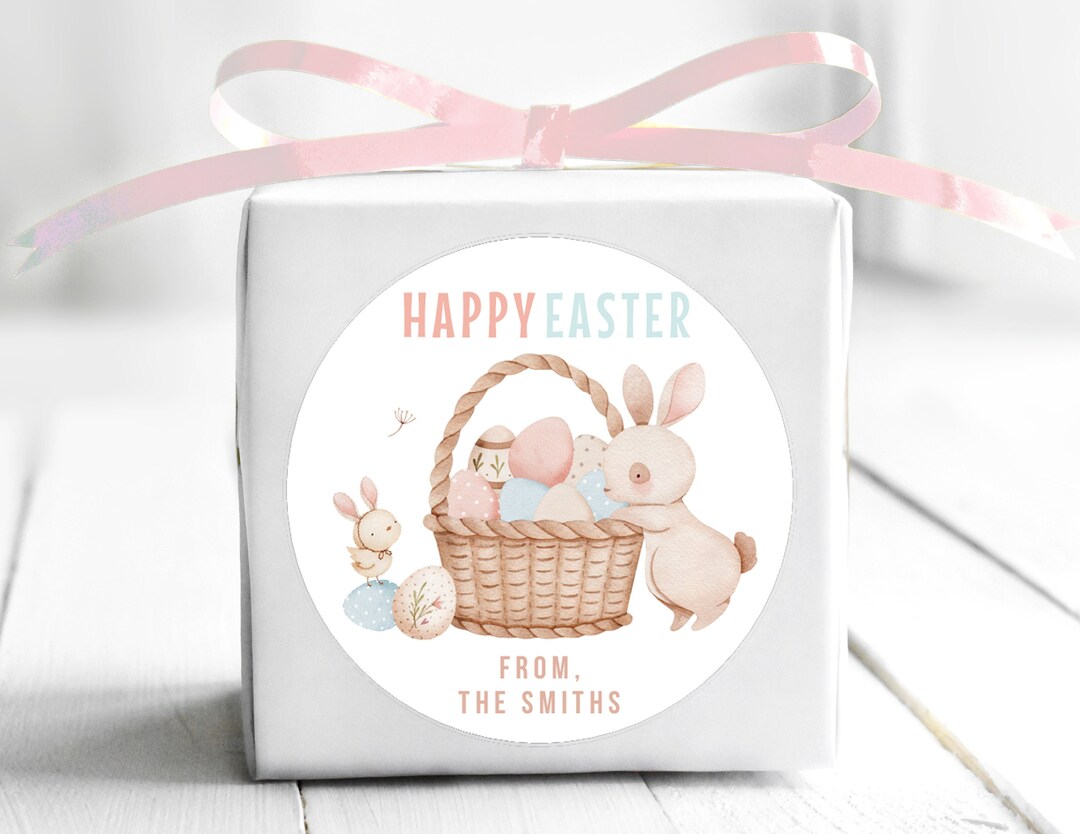 BOGO / Happy Easter Stickers / Easter Stickers Personalized Cute Bunny ...