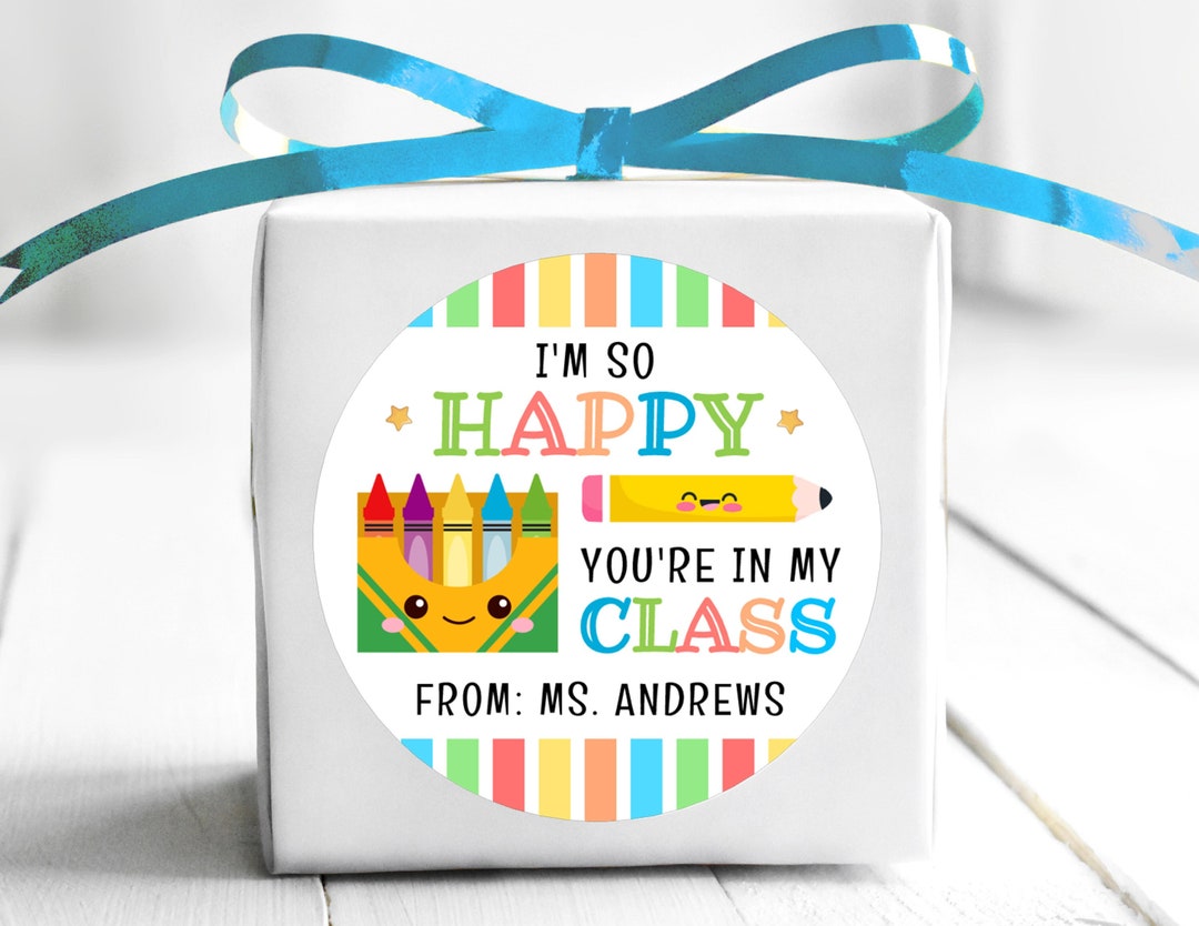 BOGO / I'm so Happy You're in My Class / School Labels / Personalized ...
