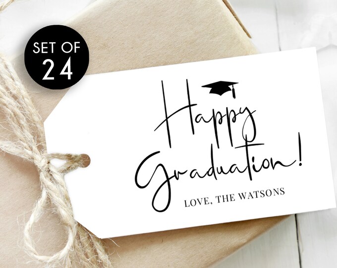 Personalized Happy Graduation Gift Tags Graduation Gift Tag Graduate ...