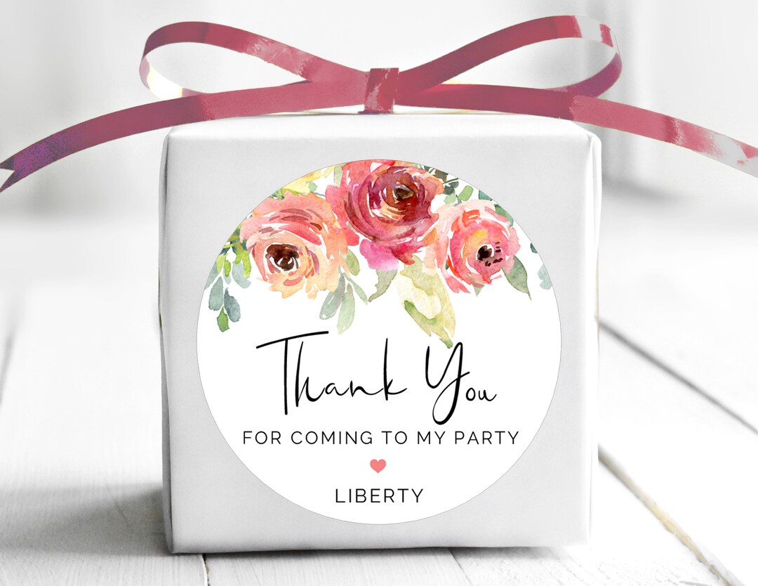 BOGO / Birthday Floral Thank You Stickers / Birthday Stickers ...
