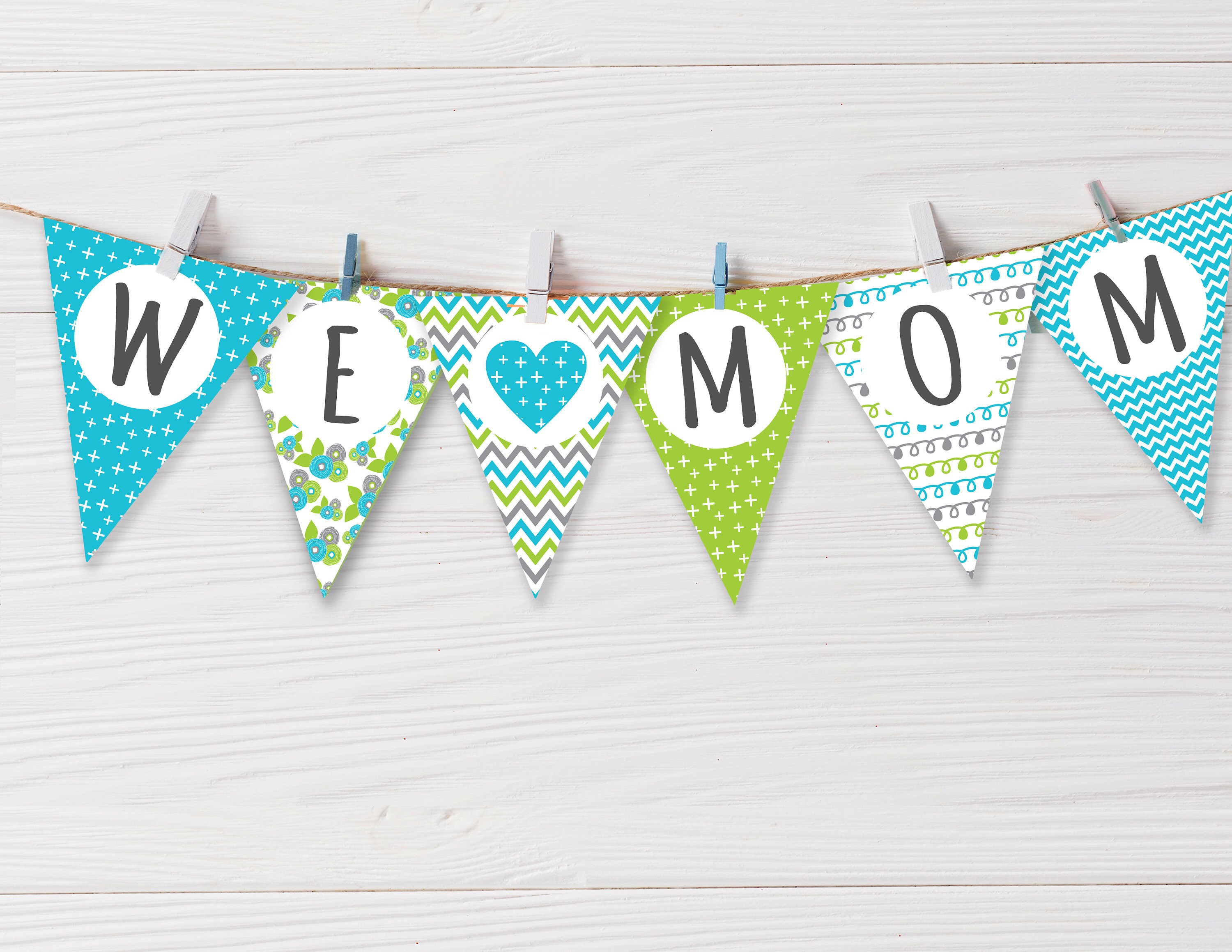 Mother's Day Printable Banner / We HEART Mom Compact | Etsy