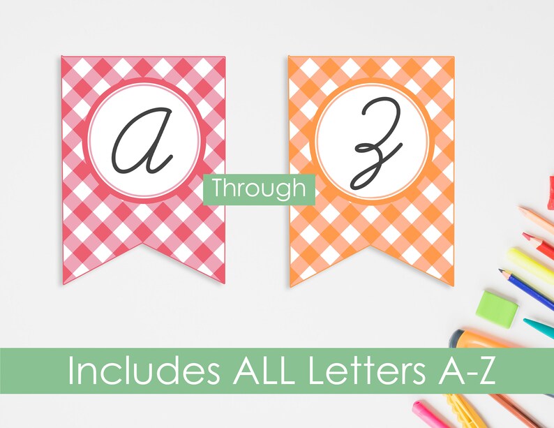 Rainbow CURSIVE Alphabet Banner / Home School Printable / All | Etsy