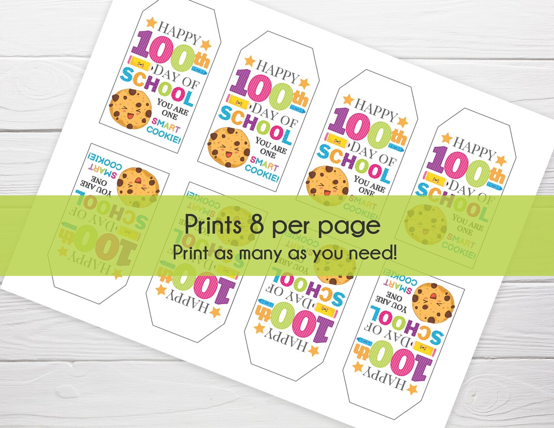 PRINTABLE / 100th Day of School / You Are One Smart Cookie / - Etsy