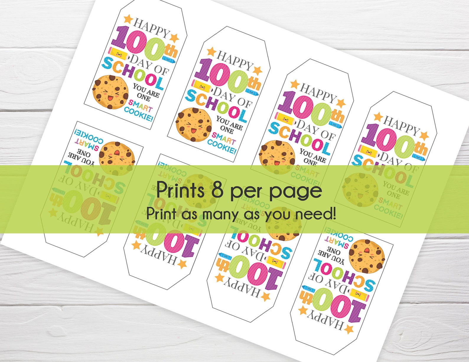PRINTABLE / 100th Day of School / You Are One Smart Cookie / - Etsy