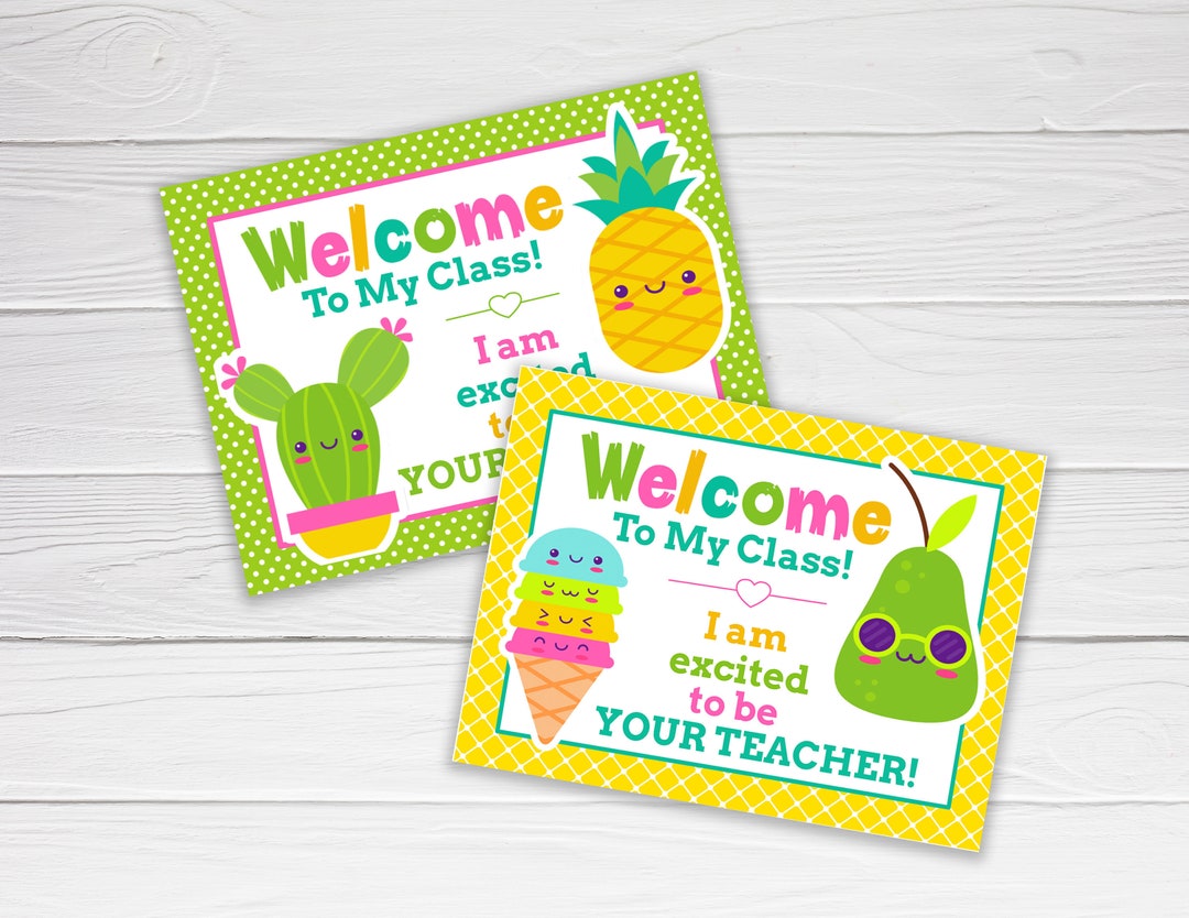 Welcome to My Class Teacher Postcards / 2 Hawaiian Designs / Printable ...