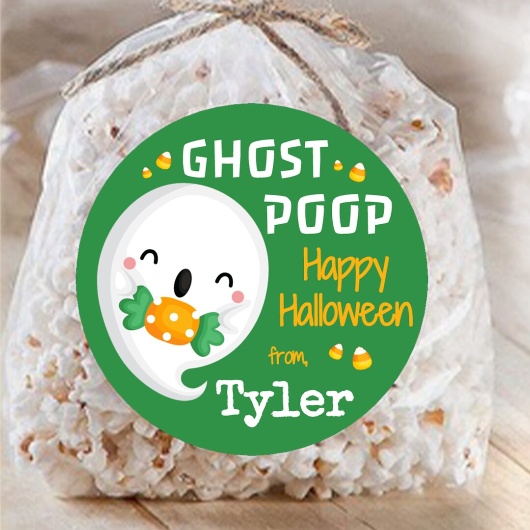 Custom Halloween Sticker / Ghost Poop GREEN Ghost Sticker / 2 Sizes ...