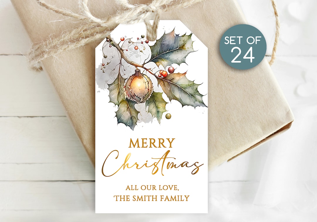 Custom Christmas Gift Tags / 2 Sizes / Personalized Christmas Tags ...