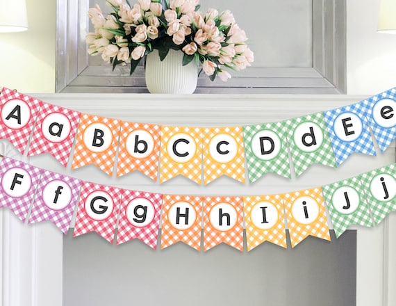 Rainbow Alphabet Banner / Home School Printable / All Letters - Etsy