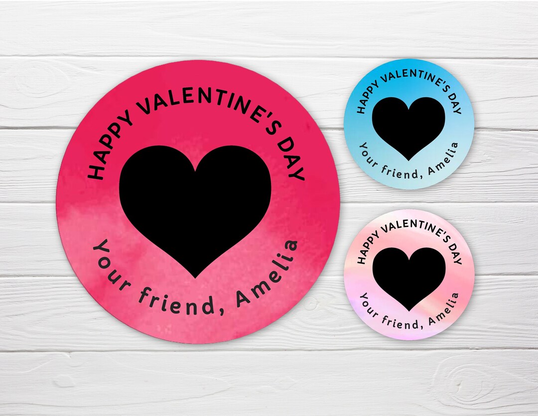 Valentines Day Custom Labels / Watercolor Designs / Personalized ...