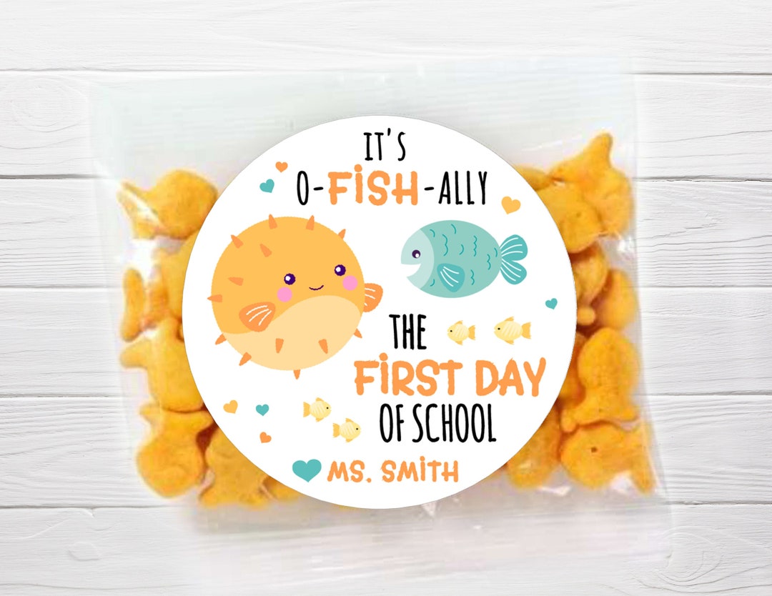 BOGO / Fish Theme First Day of School Sticker / Fish Theme Labels ...