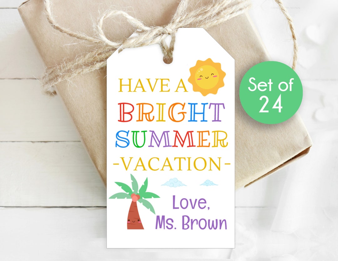 Custom Gift Tags / Personalized Bright Summer Vacation Tags ...