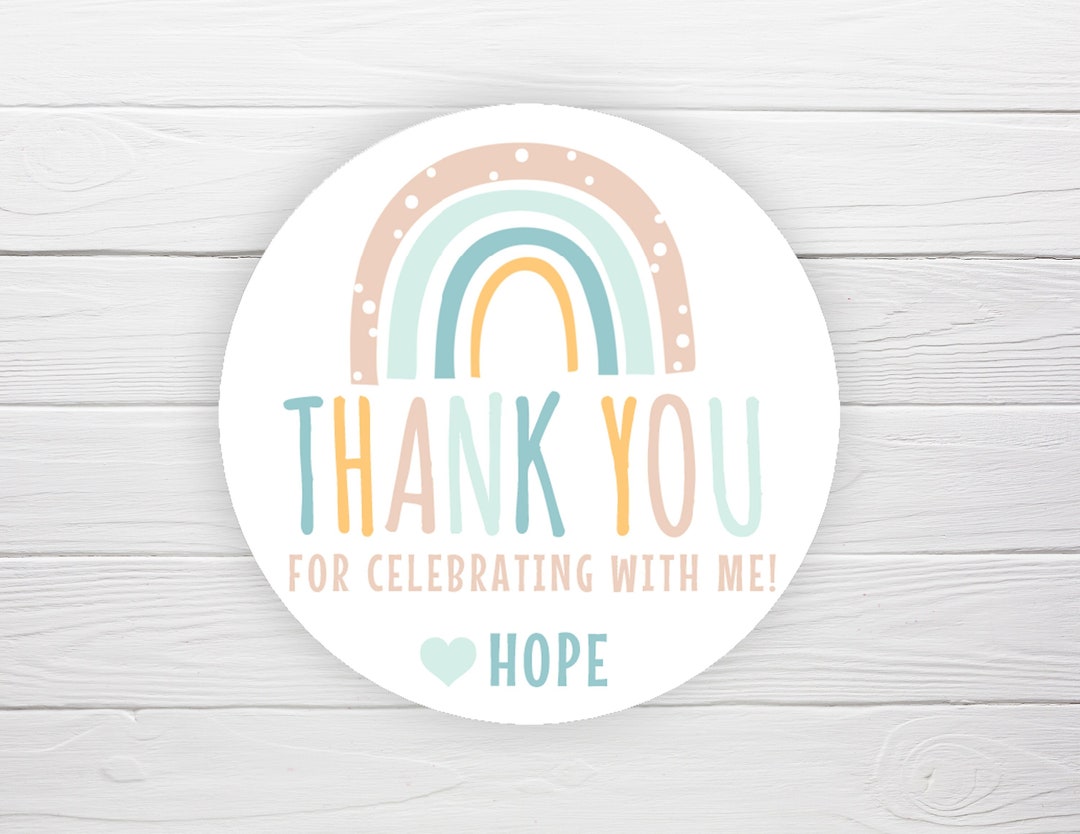 BOGO / Boho Rainbow Birthday Thank You Stickers / Birthday - Etsy