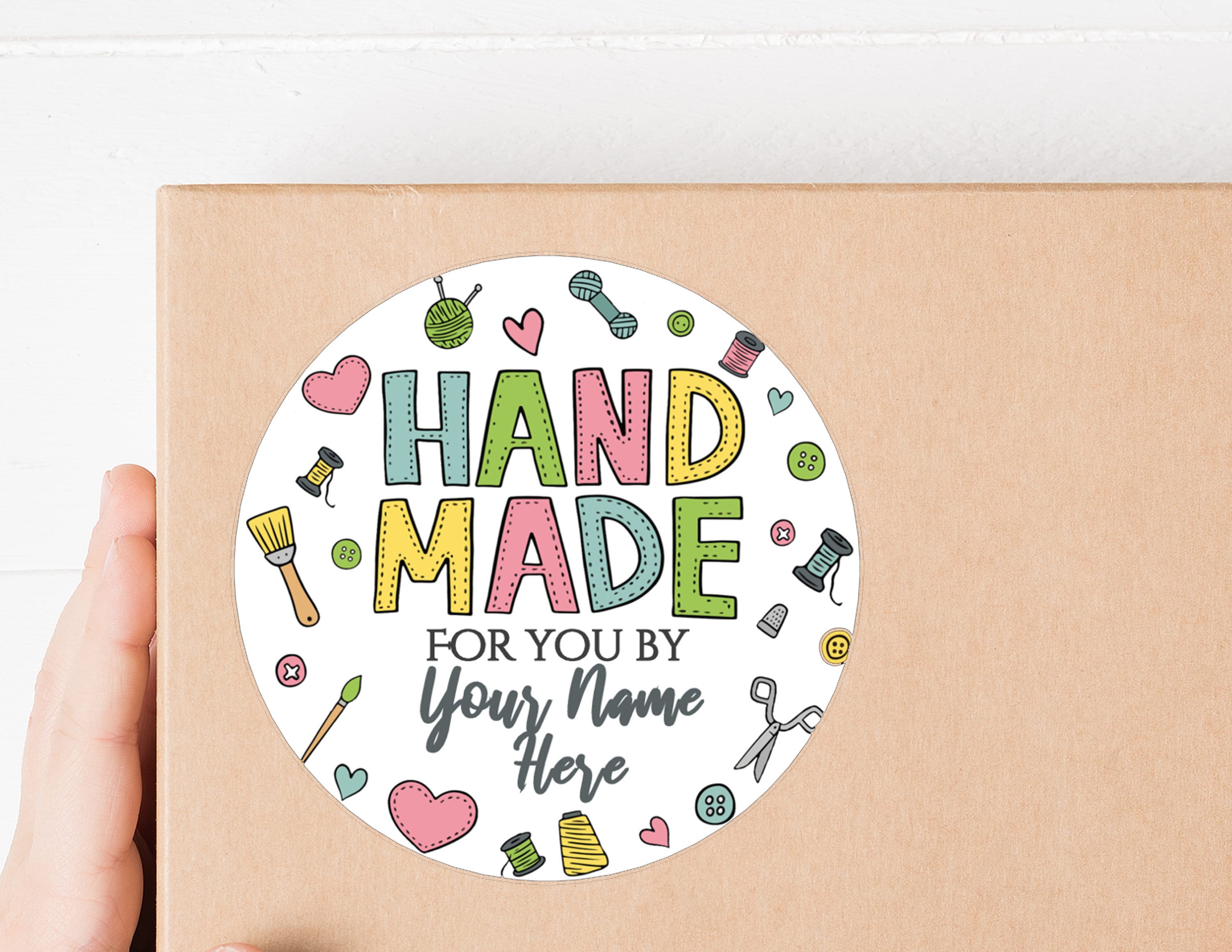 Hand Made for You Label / Custom Hand Made Sticker / 2 Sizes / | Etsy