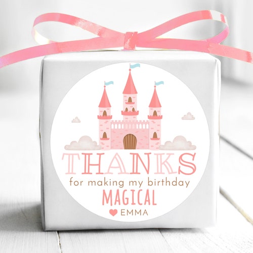 Birthday Stickers Birthday Thank You Stickers Princess - Etsy